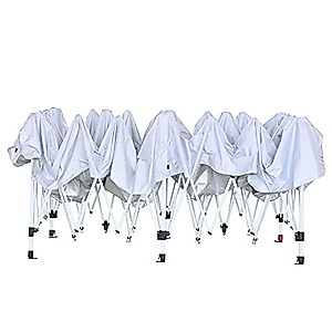 VINGLI 10x20 Pop Up Canopy with Sidewalls Wheeled Bag Pop Up Screen Tent Camping Gazebo Screened in Canopy for Camping Canopy Tent with Netting (White)