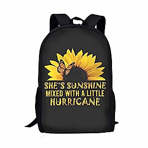 JoyLamoria Casual Shoulder Backpack Handbag Tote Bag with Sunflower Inspirational Quotes