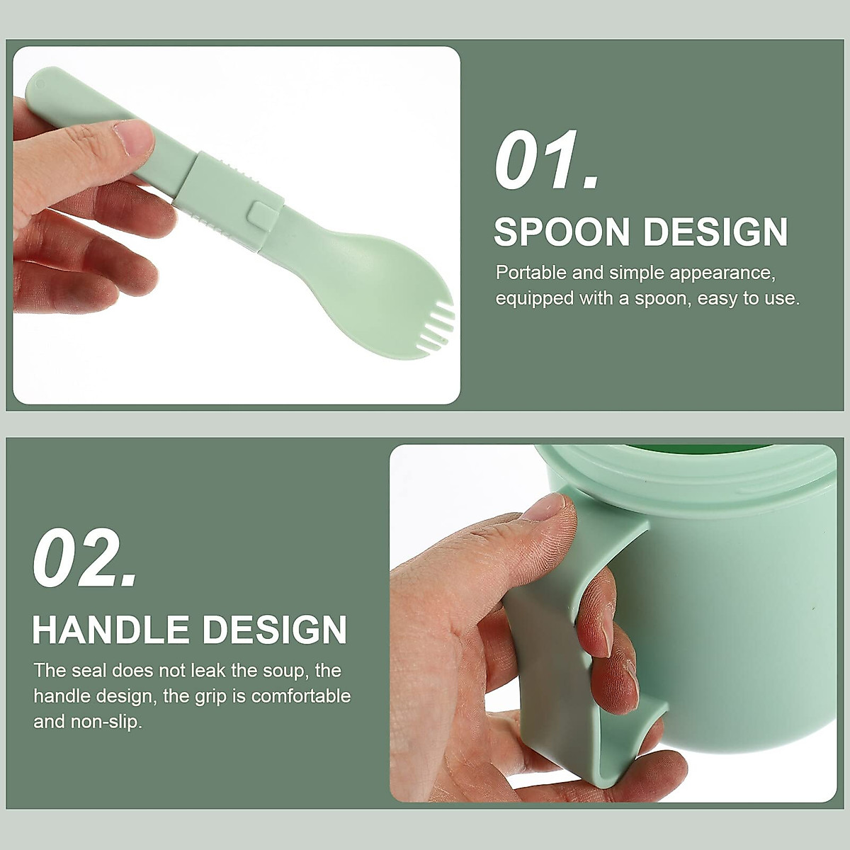 DOITOOL Microwave Soup Bowl with Lid - 34oz Soup Mug Soup Containers with Spoon - Reusable To Go Containers Soup Bowls with Handles for Crunch, Soups, Noodles, Hot Cereal, Hot Coffe and More