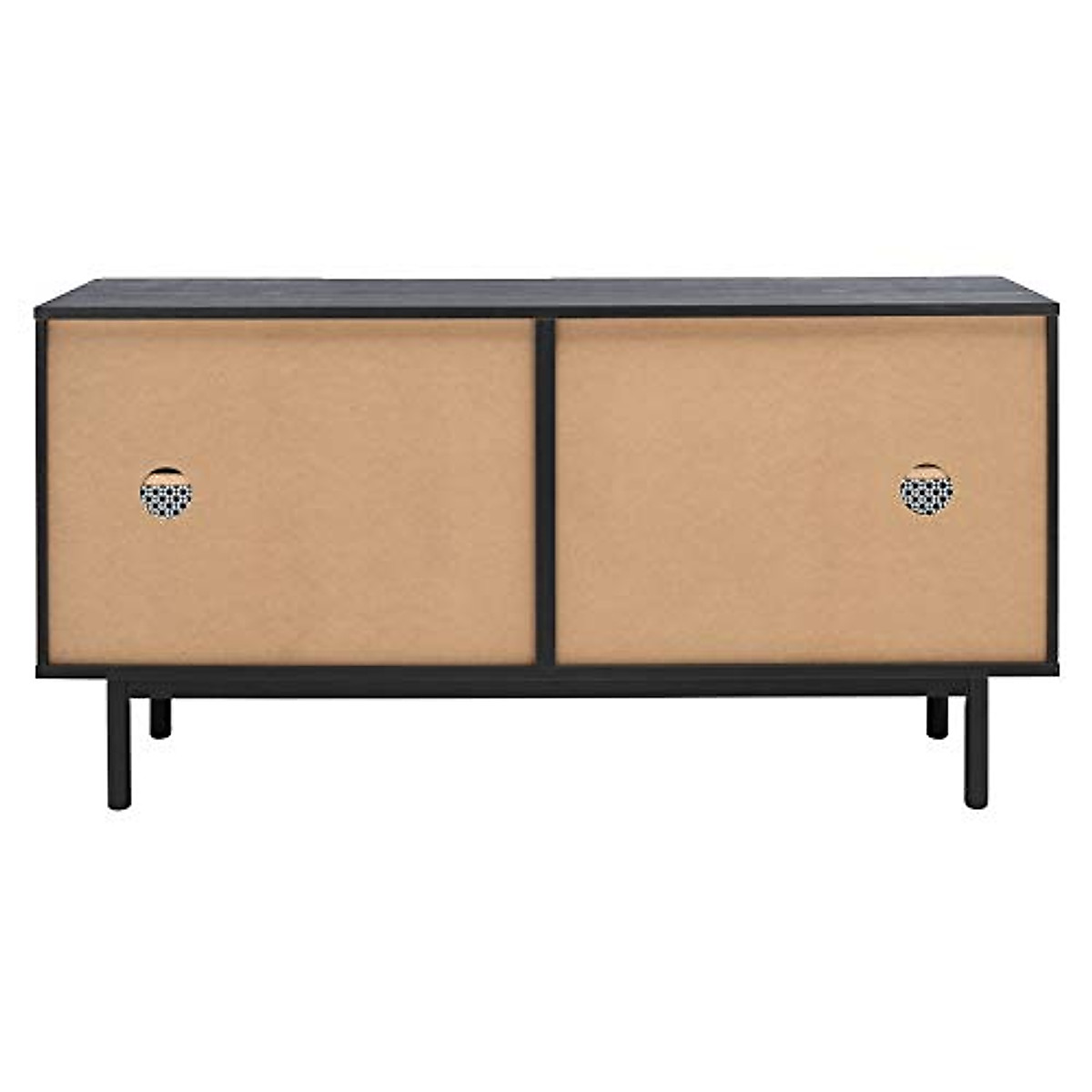 Safavieh Home Collection Piran Black and Gold 4-Door 2-Shelf Media (65-inch Flat Screen) TV Stand