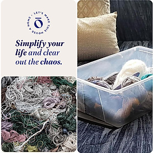 HOMZ 8-Pack Snaplock, Small Clear Plastic Storage Bins with Lids, 12 Quart, Gray