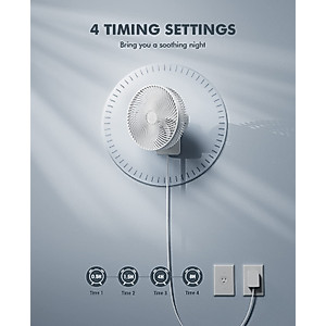 LEMOISTAR 10 Inch Wall Mounted Fan with Remote Control, 90°Oscillating, High Velocity 4 Speeds, Timer, Adjustable Tilt, 70Inch Cord, Ultra Quiet,for Bedroom Garage RV Office Home-White