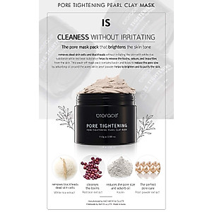 Biorace] Pore Tightening Pearl Clay Mask 110 g / 3.8 oz Tightens Pores + Sebum Control + Deep Cleanse [Made in KOREA]