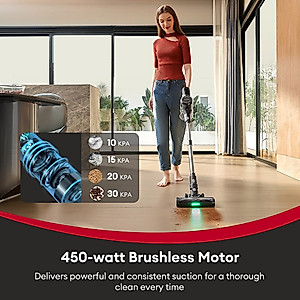 Ultenic U12 Vesla Cordless Vacuum Cleaner, 450W 30Kpa Powerful Stick Vacuum with Car Dashboard Like Screen, Tangle-Free Brush for Pet Hair, Tools for Hard Floor, Carpet, Car Cleaning