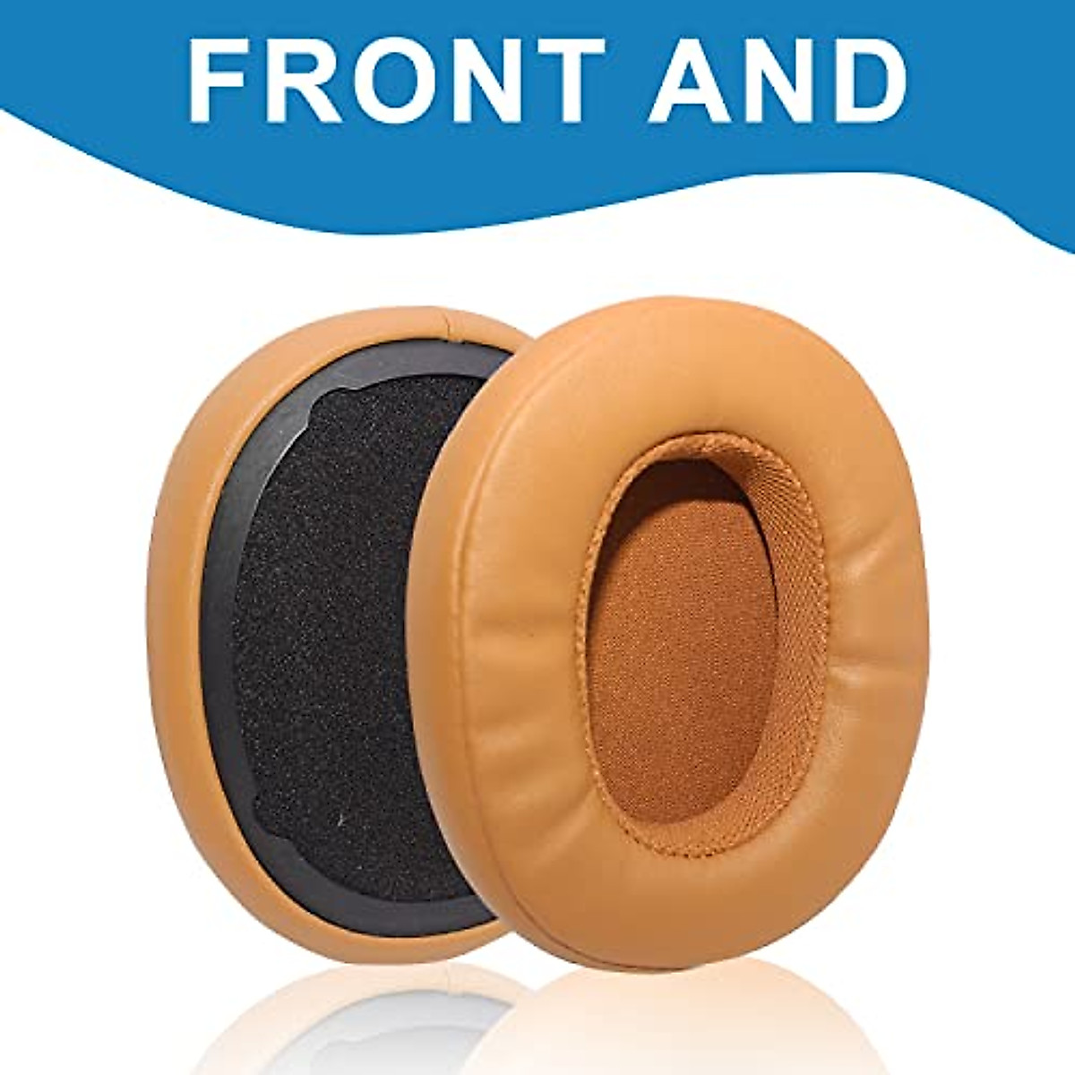 HESH 3 Protein Leather Replacement Earpads Ear Cushions Headset Repair Parts for Skullcandy Crusher Wireless/ANC/Evo/360 &Hesh 3/ANC/Evo&Venue ANC(Brown)