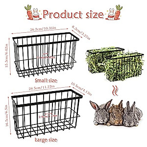 2PCS Pet hay Feeder Rabbit Guinea Pig Chinchilla Rabbit Small Animal Basket Hook Rabbit hay Feeder Guinea Pig hay Feeder Heavy-Duty Metal Frame hay Holder for Rabbits Guinea Pig Chinchillas