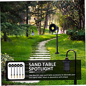 Housoutil 3sets Vivid Sand Table Spotlight Mini Spotlights for Models Micro Landscape Light Decor Miniature Spotlight 5pcs*3