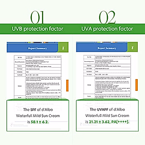 d'Alba Italian White Truffle Waterfull Mild Sunscreen, Vegan mineral mild sunscreen, suncreen for sensitive skin, non-nano sunscreen, light-finish sunscreen