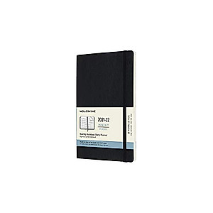 Moleskine Classic 18 Month 2021-2022 Monthly Planner, Soft Cover, Large (5 x 8.25), Black