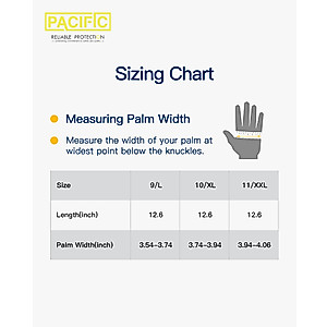 PACIFIC PPE 2 Pairs Nitrile Chemical Resistant Gloves, Flocked, Resist Strong Acid, Alkali, 15 mil, 12.6", Large