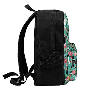 JASMODER Horse Floral Laptop Backpack Hiking Travel Daypack For Men Women And Youth
