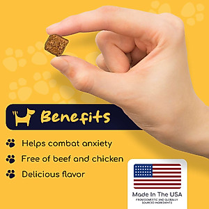 Calming Chews for Dogs with Melatonin - 60 Delicious Soft Treats for Dog Anxiety Relief for Large and Small Dogs - Peanut Butter Flavor - Includes Chamomile, Thiamine, L-Tryptophan
