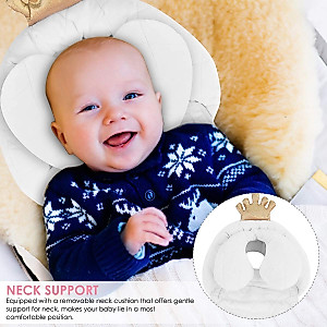 Infant Baby Head Support Pillow, Pink White Royal Princess, Toddler Breathable Head Neck and Body Support for Car Seats and Strollers
