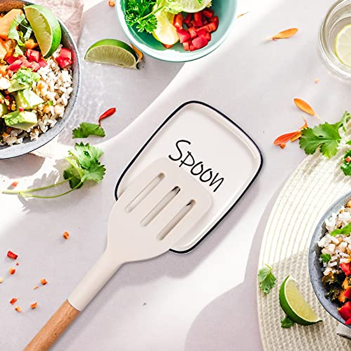 Spoon Rest For Kitchen Counter, 5.8×4.45 Inch, Ceramic Spoon Holder For Stove Top or Counter Top, Perfect for Placing Kitchen Utensils, Ladle, Coffee Spoons, Cooking spoons, Spatula, Tongs & More