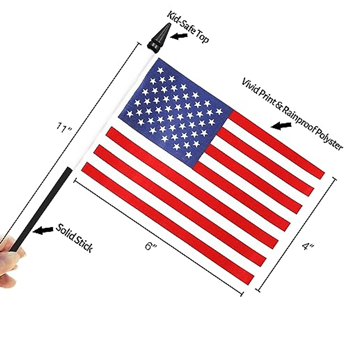 Anley USA Armed Service Desk Flags Set - 6 X 4 inches Miniature American Military Sectors Desktop Flag with 11" Solid Plastic Pole - Vivid Color & Fade Resistant