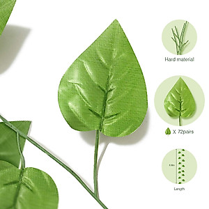 Yatim 94-Ft 12 Pack Artificial Ivy Leaf Garland Plants Vine Hanging Wedding Garland Fake Foliage Flowers Home Kitchen Garden Office Wedding Wall Decor