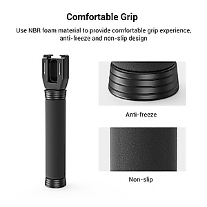 SMALLRIG Interview Microphone Handle, Stretchable Mic Handle for RODE Wireless Go, for DJI Mic, for Hollyland Lark 150, for Synco G1/A2 and Other Wireless Lavalier Microphones with Cold Shoe 3182