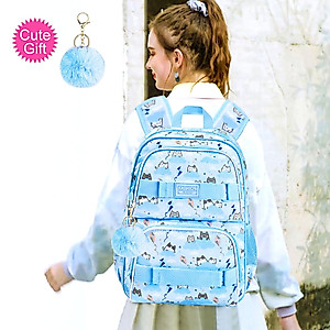 KLFVB Laptop Backpack for Women, Travel College School Bookbag, 17 Inch Cute Business Computer Waterproof Anti Theft Backpacks for Teenagers Girls - Purple