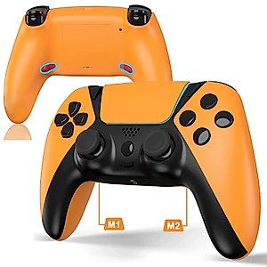 Ymir Control for PS4 Controller, TOPAD Elite Mando for Playstation 4 Controller with Turbo / 2 Back Paddles / 3D Joystick ,Scuf Pa4 Wireless Remote Compatible with PS4/Slim/Pro/Steam/PC Game,Orange