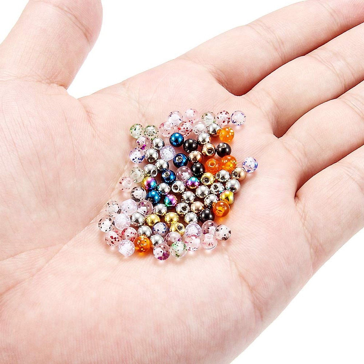 Ftovosyo 80PCS 14G 4MM 316L Surgical Steel Replacement Balls Body Jewelry Piercing Barbell Parts for Women Men Externally Threaded Silver-tone Rose Gold Black Rainbow