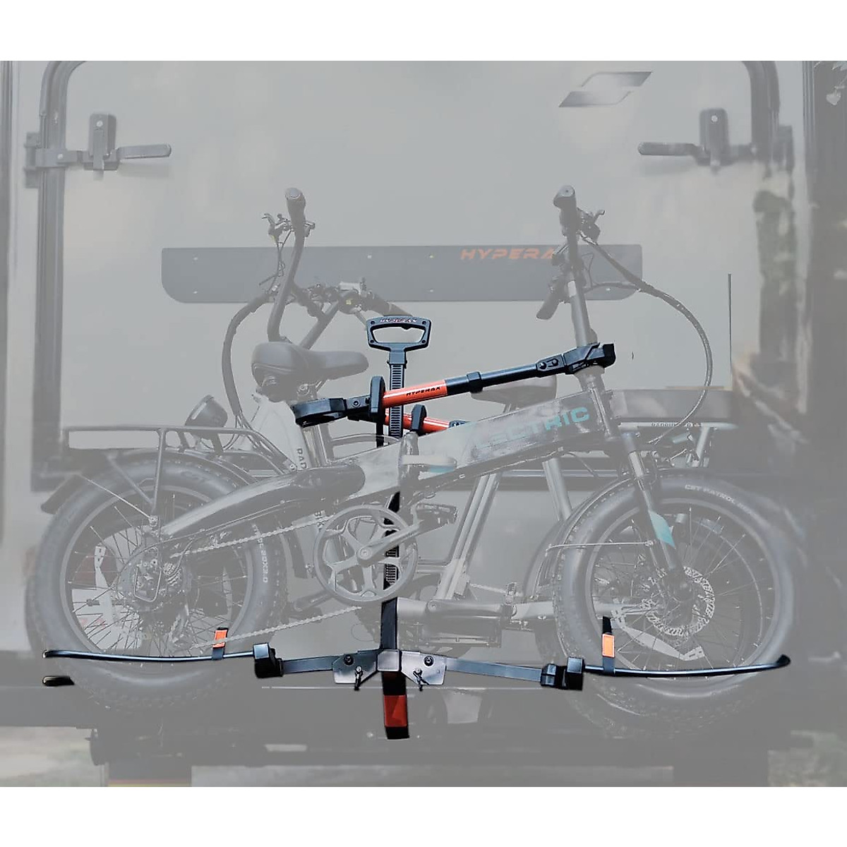 HYPERAX Special Combo - Volt RV with 2 X E-Bike Adapter- Platform Bike Rack for RV, Camper, Motorhome - for 2" Hitch Fits Up to 2 X 70 lbs Bike with Up to 5" Fat Tires