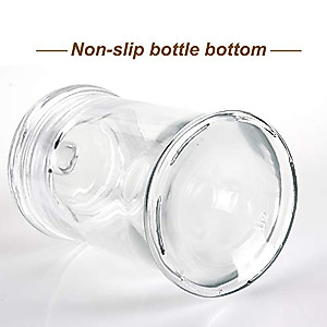 Easeen Mini Glass Apothecary Jars, Bathroom Storage Organizer Canisters for Cotton Swabs, Cotton Balls, Makeup Sponges, Bath Salts, Hair Ties, Makeup - Set of 3