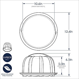 Nordic Ware Bundt Cake Keeper, Plastic, 13 in L X 12 in W X 7 in H, Red