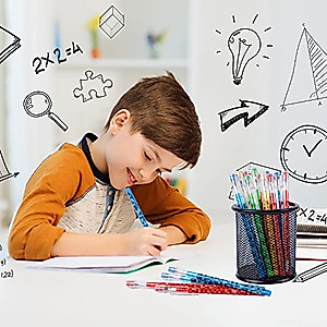 Kolewo4ever 48pcs Minecraft Pixel Pencils Pixel Miner Multi Point Pencils Stackable Pencil with Matching Eraser Party Favor Craft Classroom Rewards Prizes Goody Bag Treat Bag Stuffers