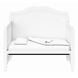 Storkcraft Princess 5-in-1 Convertible Crib (White) – GREENGUARD Gold Certified, Converts to Toddler Bed and Full-Size Bed, Classic Baby Crib for Girls Nursery, Fits Standard Full-Size Crib Mattress