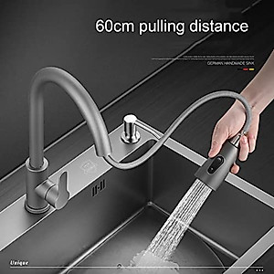 Kitchen Sink, Black Single Bowl Kitchen Sink, Stainless Steel Kitchen Sink, Top Mount (Color : B, Size : 68 * 45cm)