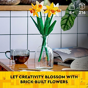 LEGO Daffodils - Building Toy for Kids, Girls and Boys, Ages 8+ - Easter Basket Gift for Kids - Artificial Daffodil for Bedroom Decor and Display - 40747