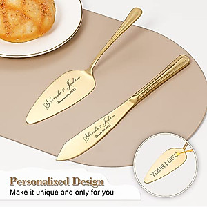 Cake Cutting Set for Wedding, Personalized Wedding Cake Knife and Server Set, Vintage Engraved 2-Piece Pie Cake Cutter Serving Set, Custom Bridal Anniversary Birthday Quinceañera Gift