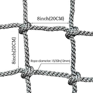 Kids Playground Net Play Safety Net，Outdoor Backyard Treehouse Climbing Cargo Net，Kids Backyard Climbing Rope Net，Used for for Swing Set Accessories Tree Fort Back Yard.(Size:2m*4m)