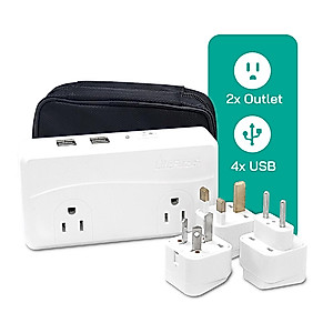 LiteFuze 200W Travel Compact Voltage 220V 50hz to 110V 60Hz Converter - for Clippers, Shavers, Trimmers - EU AU UK Adapter