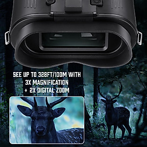 Barska Night Vision Nvx300 Infrared Illuminator Digital Binoculars, Black, Model:BQ13374