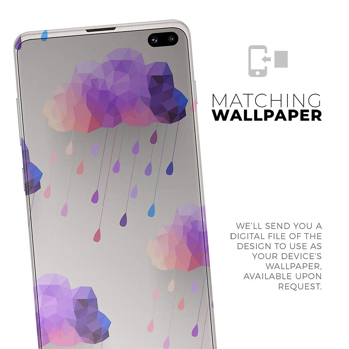 DesignSkinz Geometric Rain Clouds Protective Vinyl Decal Wrap Skin Cover Compatible with The Samsung Galaxy S20 (Screen Trim & Back Glass Skin)
