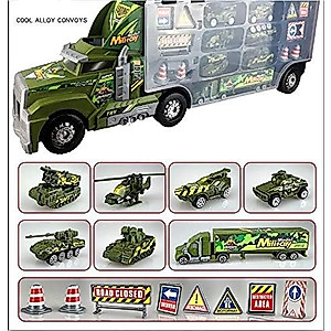 Big Daddy Army Transport Truck Military Toy Truck with Lights and Sound Emergency Quick Release Effect