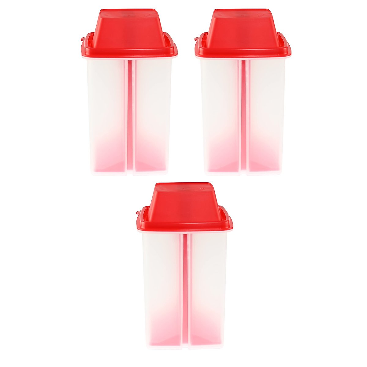 Home-X Set of 3 Pickle Storage Containers, Straining Pickle Jar, Filter Insert, Sieve Food Saver Container, 7 ½” L x 4 ¼” W x 4 ¼” H, Set of 3, Red