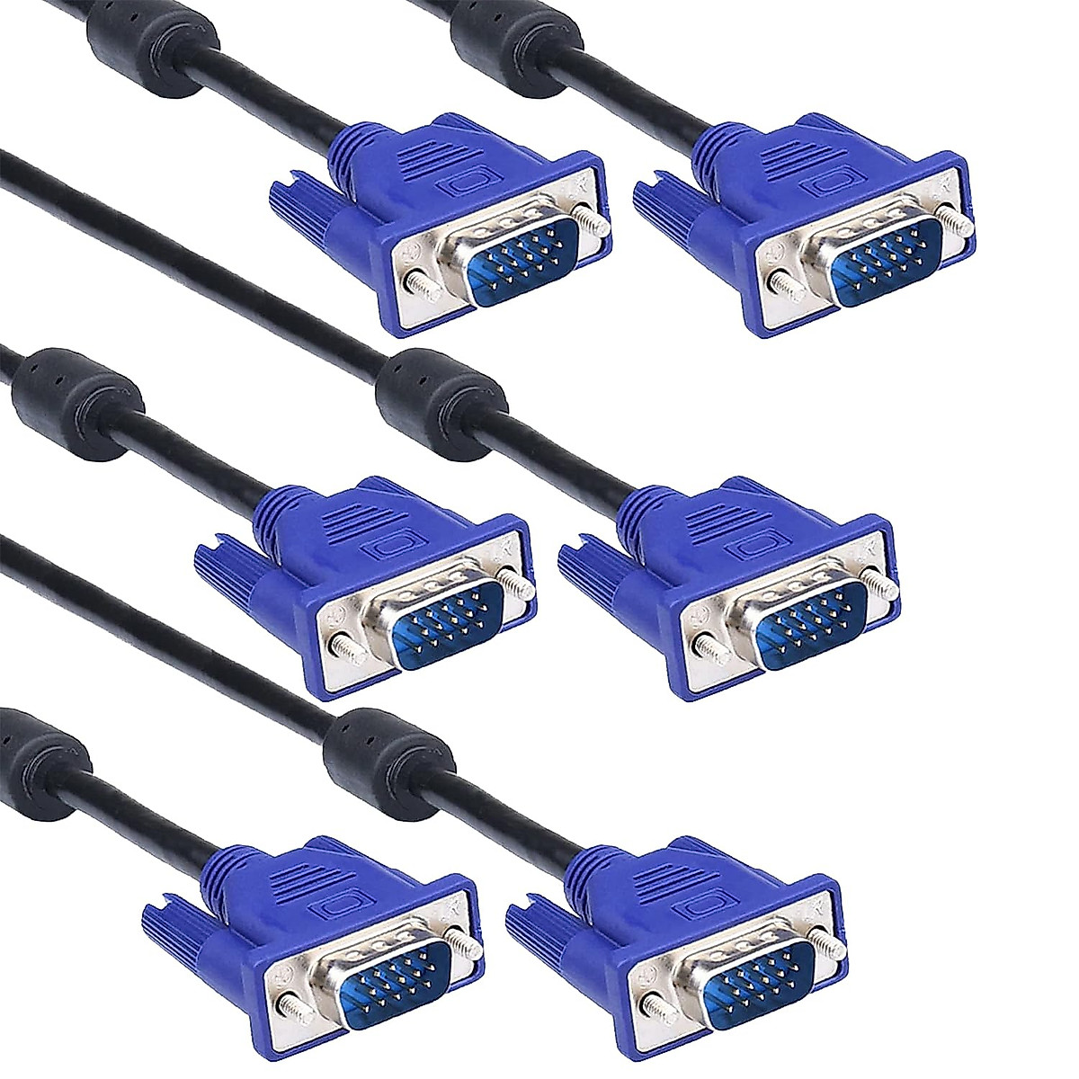 DaFuRui 3Pack VGA to VGA Cable，10Ft HD15 VGA Male to Male Cable for TV Computer VGA Monitor Cable with Blue Connector