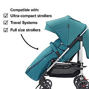 Diono All Weather Stroller Footmuff, Universal Fit from Baby to Toddler with Cozy Super Soft Padding, Weatherproof, Water Resistant Lining, Blue Turquoise