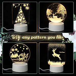 20 Pcs 2 mm Acrylic Blanks for Light Base Plastic Cast Clear Acrylic Sheet Square and Round Plastic Panel Sign Blank with Double Sided Protective for LED DIY Craft(Square, Round, Heart, Hexagon)