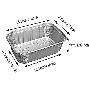 WANBAO 50 Pack Foil Bread Pan Disposable Aluminum Loaf Pans 1lb for Baking, Food Storage & Takeout, 6" X 3.5" X 2"