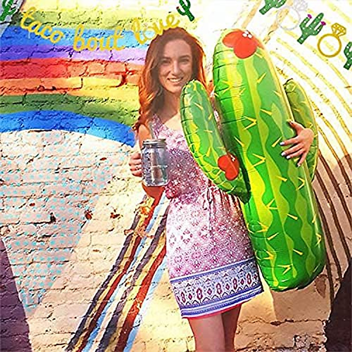 JeVenis Set of 2 Taco Bout Love Banner Taco Party Decoration Taco Banner Fiesta Decor for Fiesta Engagement Party Bachelorette Party or Wedding Shower Banner