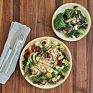 Dtocs Palm Leaf Plate Set (50 Pc) Bamboo Plate Like 9 Inch Round Dinner Plates| Disposable Party Plates, Charcuterie Boards, Platter Sturdy Than Heavy Duty Paper Plates for Weddings, Parties, Catering