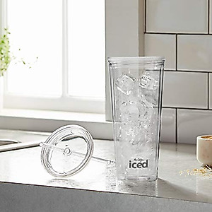 Mr. Coffee Iced Coffee Tumbler, 22 Oz., with Lid and Straw, Clear