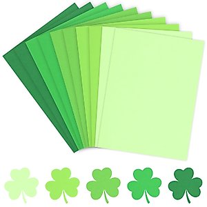 Whaline 50 Sheets 8.5 x 11 Inch Assorted Green Colored Card Stock Paper 5 Assorted Colors Solid Core Crafts Scrapbook Paper for Print DIY Arts Crafts Making Christmas School Office Home Supplies, 65lb