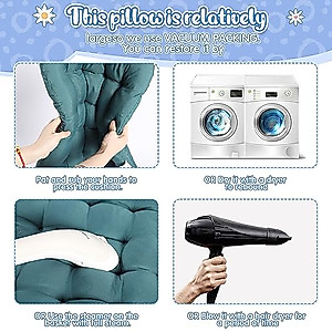 Barydat 8 Pcs Chair Cushions 15 x 15 Inch Dining Chair Pads with Ties Square Patio Thick Soft Chair Cushions for Outdoor Kitchen Patio Room Indoor Car Office, 8 Colors