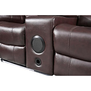 Kingway Inc Johnson Power Recliner Sectional Sofa, Brown