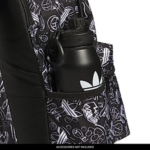 adidas Originals National 3.0 Backpack, Seed Doodle Art Black-White, One Size