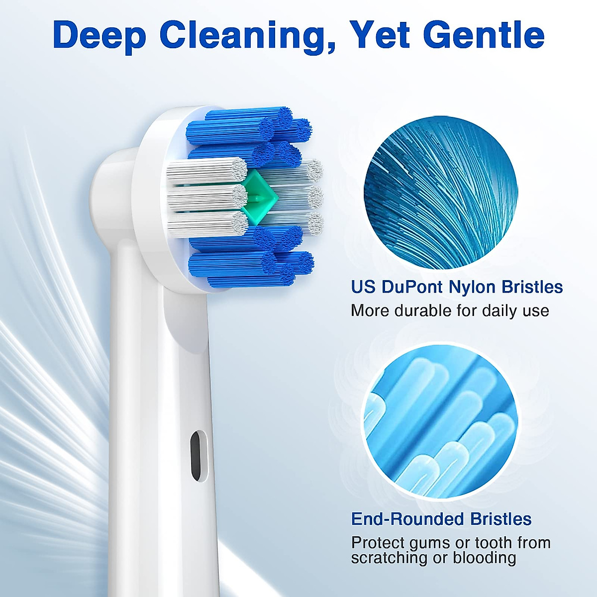 Replacement Brush Heads for Oral B, 16 Pcs Toothbrush Replacement Heads Compatible with Oral B Pro1000 Pro3000 Pro5000 Pro7000, Includes 4 Floss, 4 Cross, 4 Precision & 4 Whitening Brush Heads